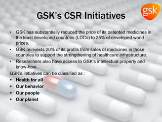 CSR & Sustainability in the Indian Pharmaceutical Sector - Focus on GSK | PPTX