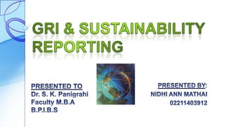 global reporting initiative & sustainability reporting | PPTX