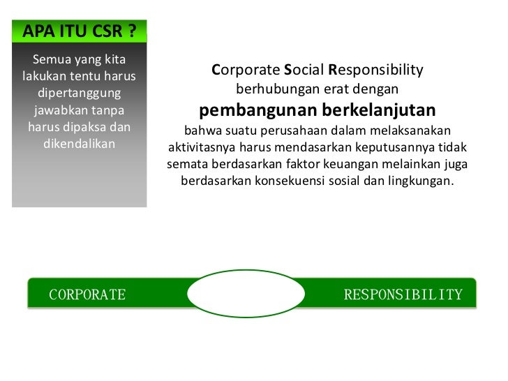 Prinsip dasar CSR (Corporate Social Responsibility)