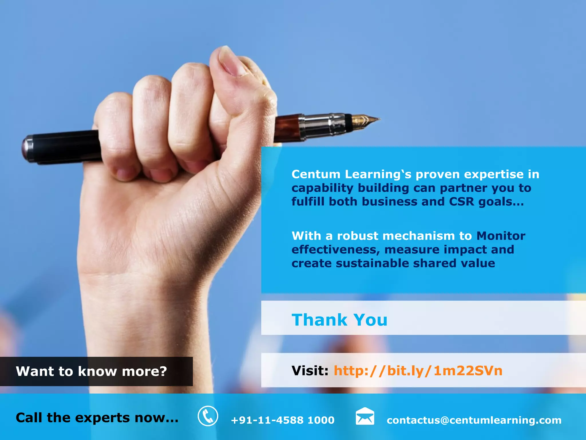 Centum Learning - Skilling for CSR | PPT