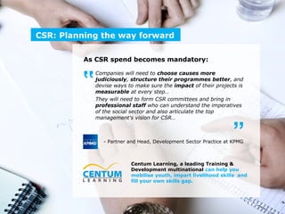 Centum Learning - Skilling for CSR | PPT