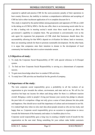 CSR project of ITC. RMCET Raj shetye | PDF