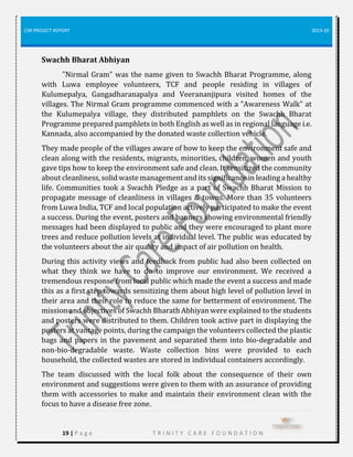 CSR Project Report on Luwa India 2019-2020 | PDF