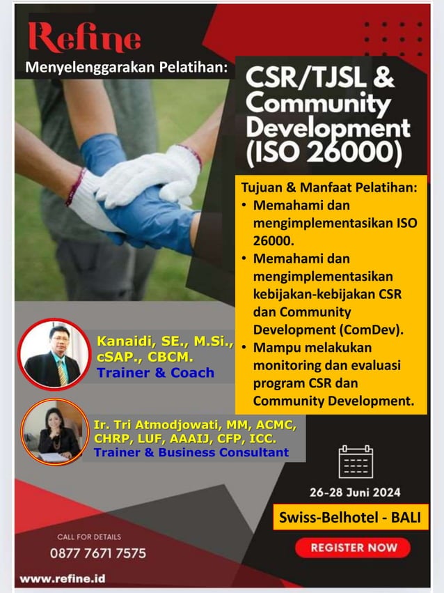 Workshop "CSR & Community Development (ISO 26000)"_di BALI, 26-28 Juni 2024 | PDF