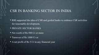 Csr spending of indian banking sector | PPTX