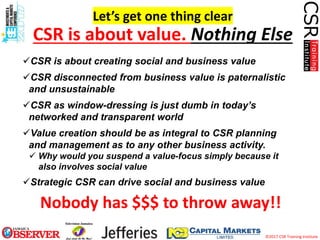 CSR: Charity? Strategy? Or what? | PPT