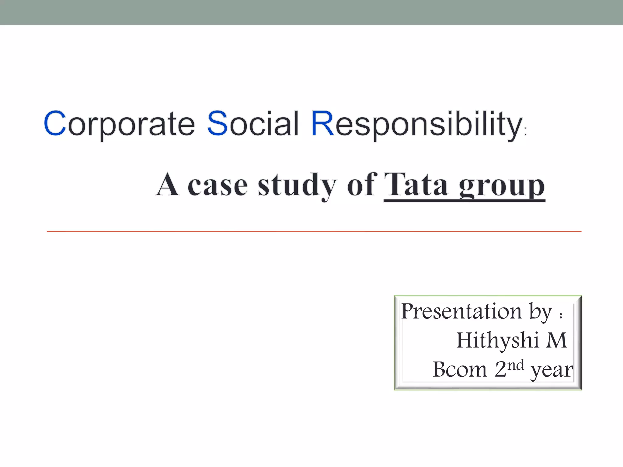 Csr Tata Group | PPTX
