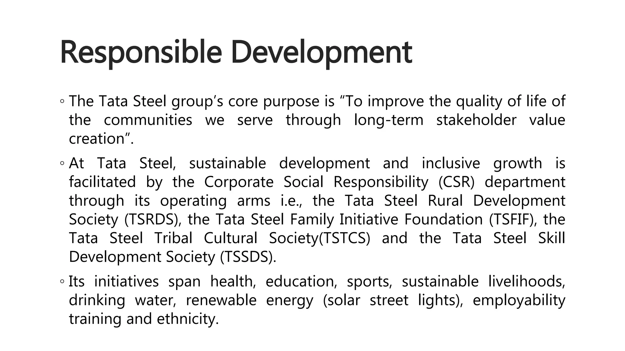 Csr @ tata steel | PPTX