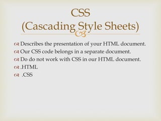 Cascading Style Sheets | PPTX