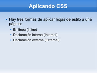 Hojas de estilo CSS (Cascade Style Sheets) | ODP