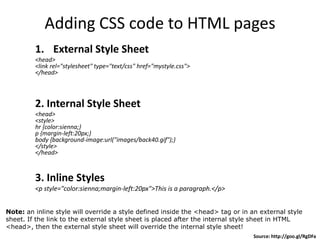 Introducing Cascading Style Sheets | PPTX