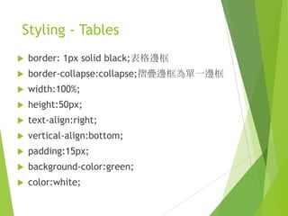 20131004 - Css - Basic & Styling by 懿鋆 | PPT