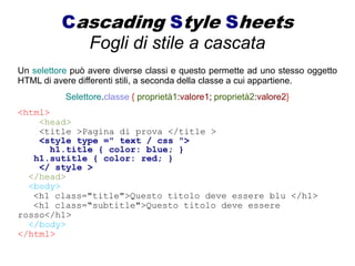 Css - Appunti | PPT | Web Design and HTML | Internet