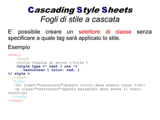 Css - Appunti | PPT | Web Design and HTML | Internet