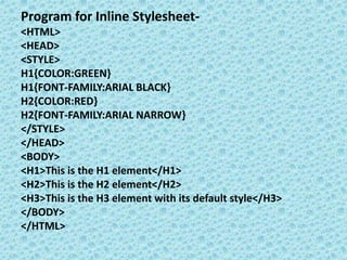 CSS(Cascading Stylesheet) | PPTX