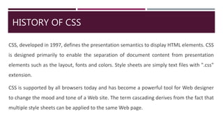 Css | PPTX | Web Design and HTML | Internet