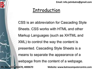 CSS Training Institute in Ambala ! Batra Computer Centre | PPT | Free ...
