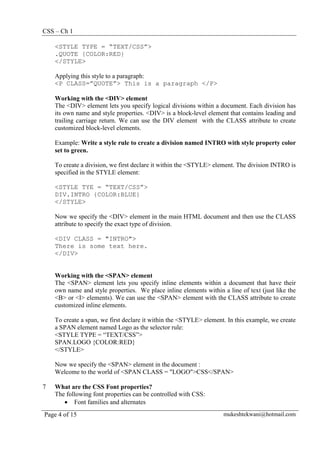 Cascading Style Sheets | PDF