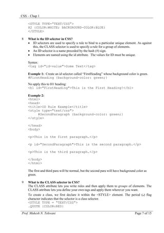 Cascading Style Sheets | PDF