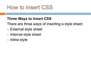 Introduction to CSS | PPTX
