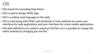 CSS | PPTX | Web Design and HTML | Internet