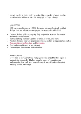 Css Introduction | PDF