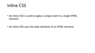 CSS (Cascading Style Sheet) | PPT
