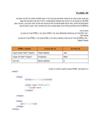 המדריך המקיף ללמידה עיצוב עם css עבור מתחילים בשפה העברית | PDF