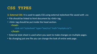 CSS Topic wise Short notes ppt by Navya.E | PPTX