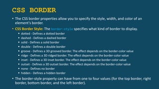 CSS Topic wise Short notes ppt by Navya.E | PPTX