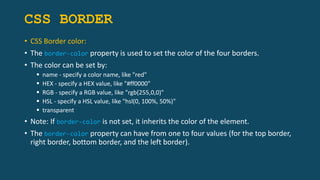 CSS Topic wise Short notes ppt by Navya.E | PPTX