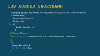 CSS Topic wise Short notes ppt by Navya.E | PPTX