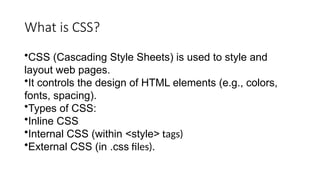 css basics for designs in html: introduction | PPT