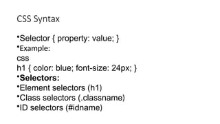 css basics for designs in html: introduction | PPT