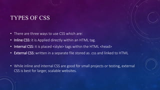 Cascading Style Sheets for web development | PPT