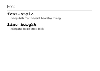 CSS Dasar #4 : Font Styling | PDF