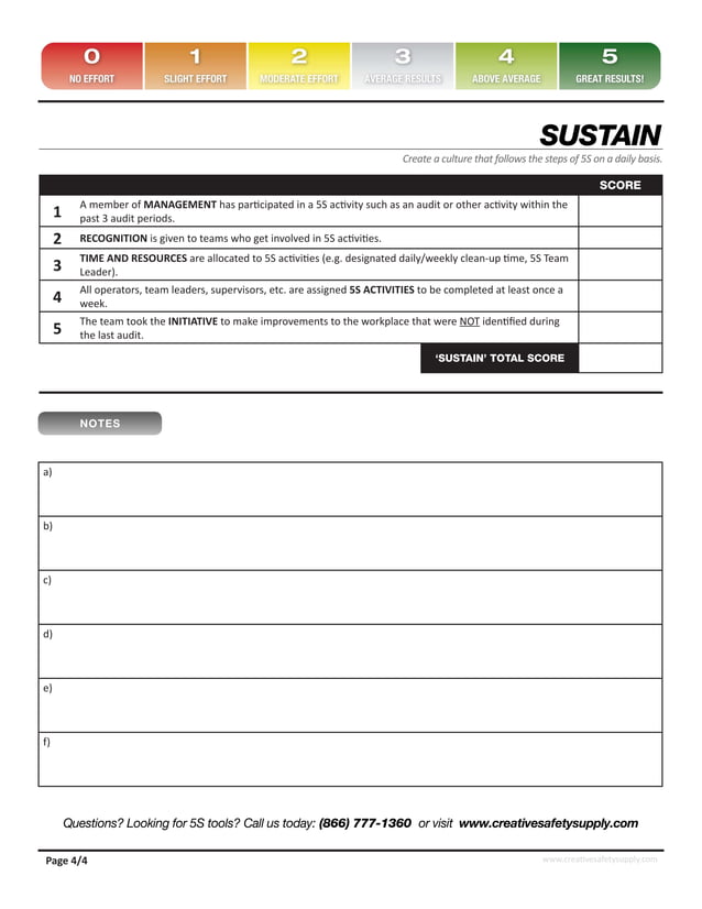 5s Audit Scorecard | PDF | Home Appliances | Home & Garden