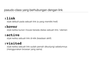 CSS Dasar #8 : Pseudo-class | PDF