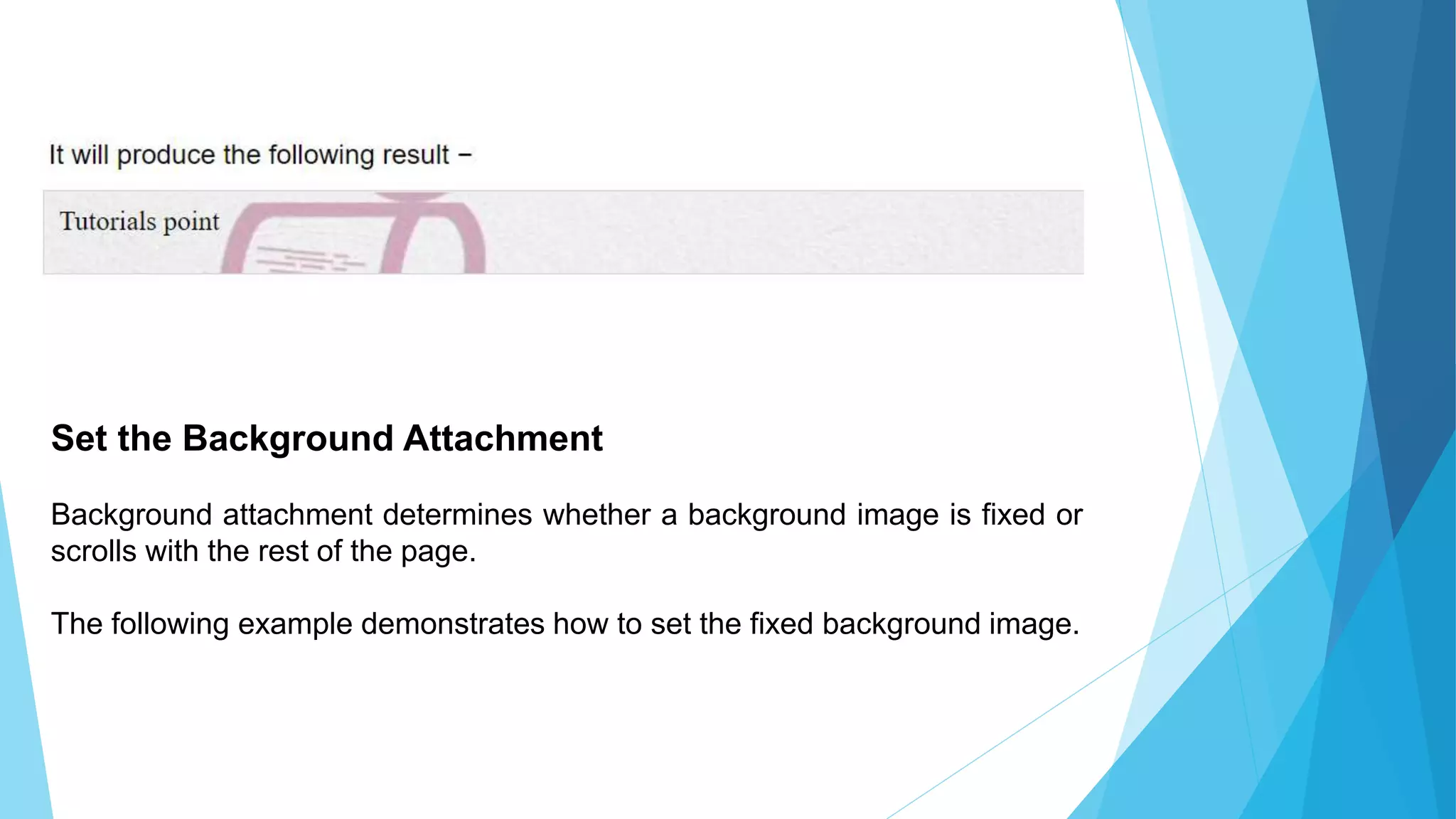 Css backgrounds | PPTX | Web Development | Internet