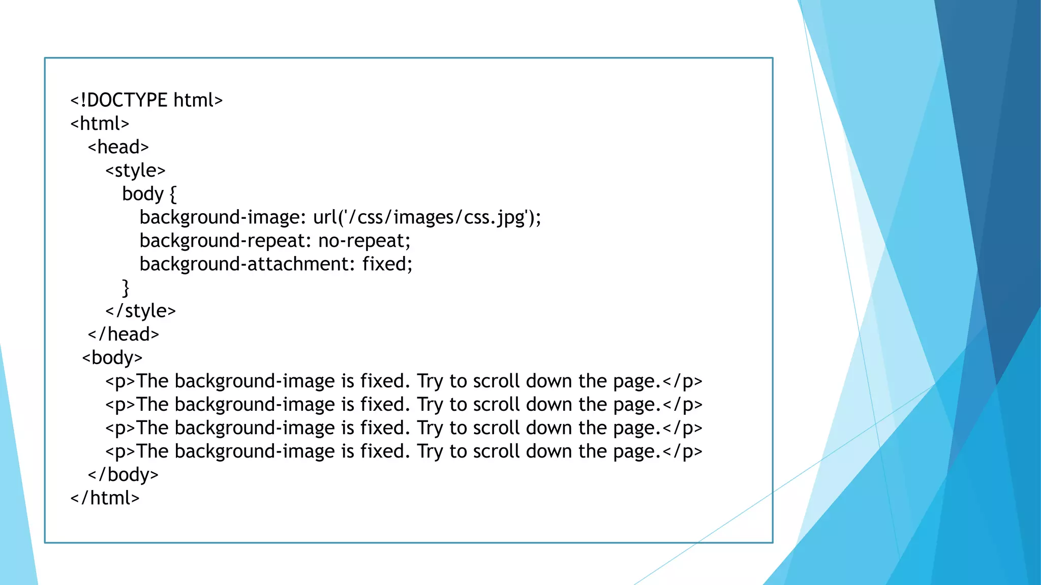Css backgrounds | PPTX | Web Development | Internet