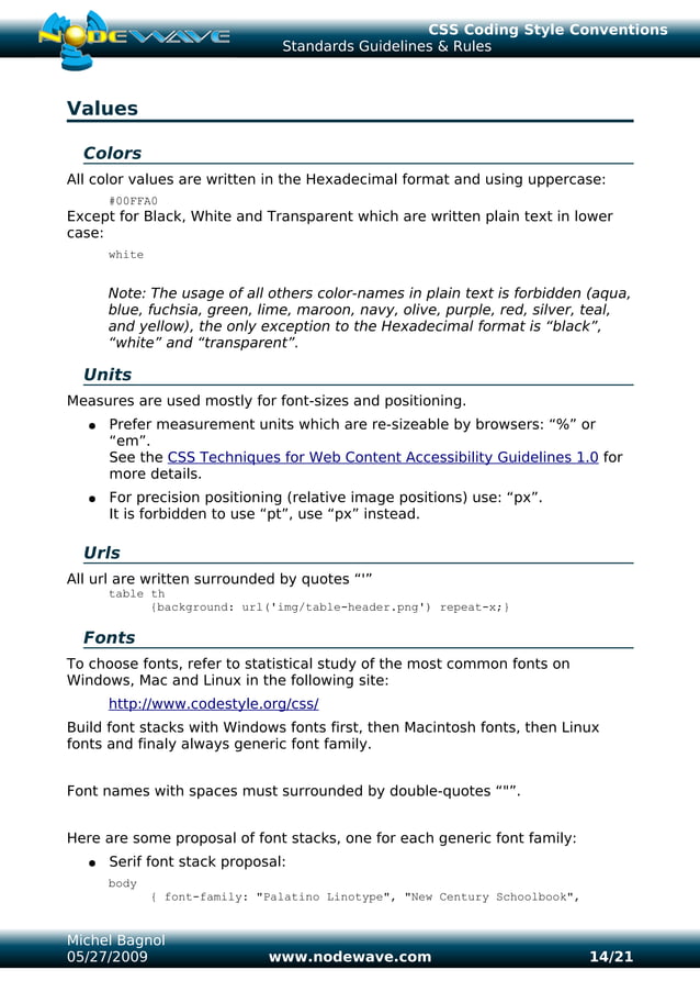 Css coding-style-conventions--standards-guidelines-rules-v1.3 | PDF