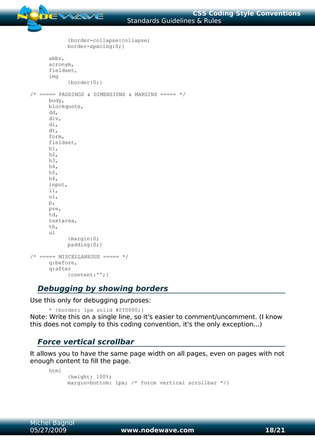 Css coding-style-conventions--standards-guidelines-rules-v1.3 | PDF