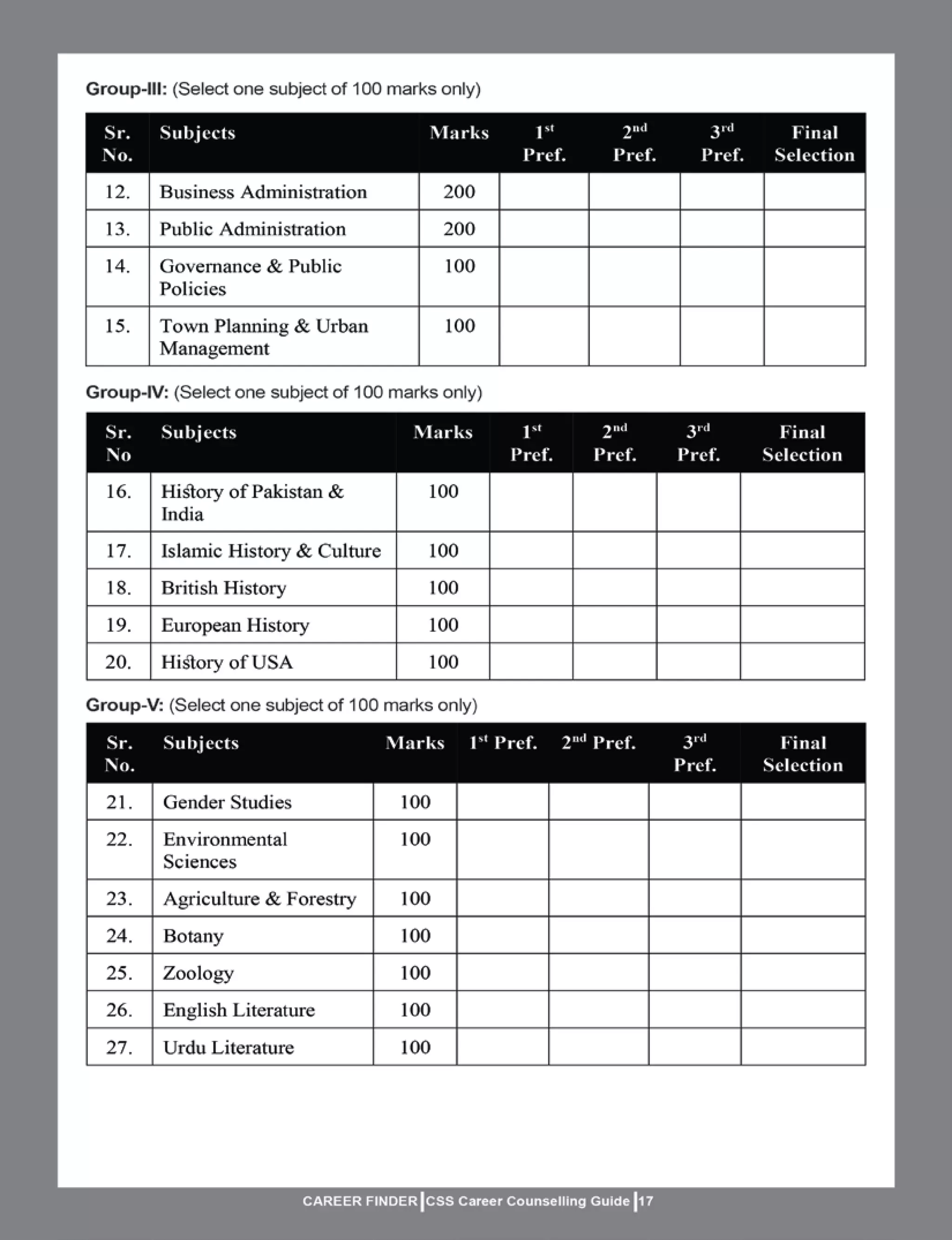 CSS Career Counseling Guide | PDF