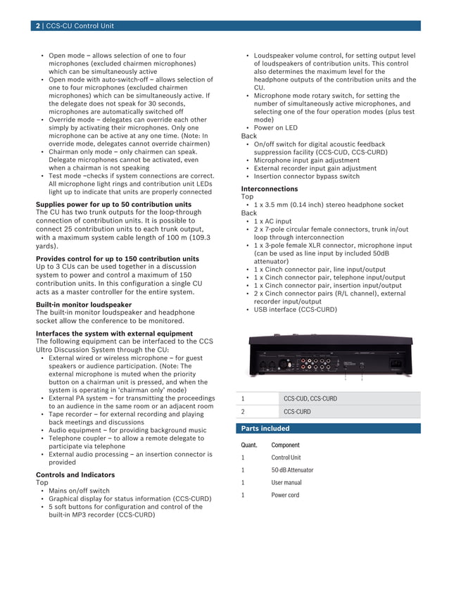 thông số bosch ccs-curd | PDF