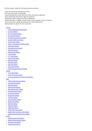 Css ders-notlari | PDF