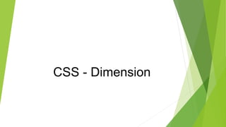 Css dimension | PPTX
