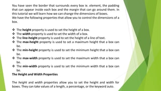 Css dimension | PPTX