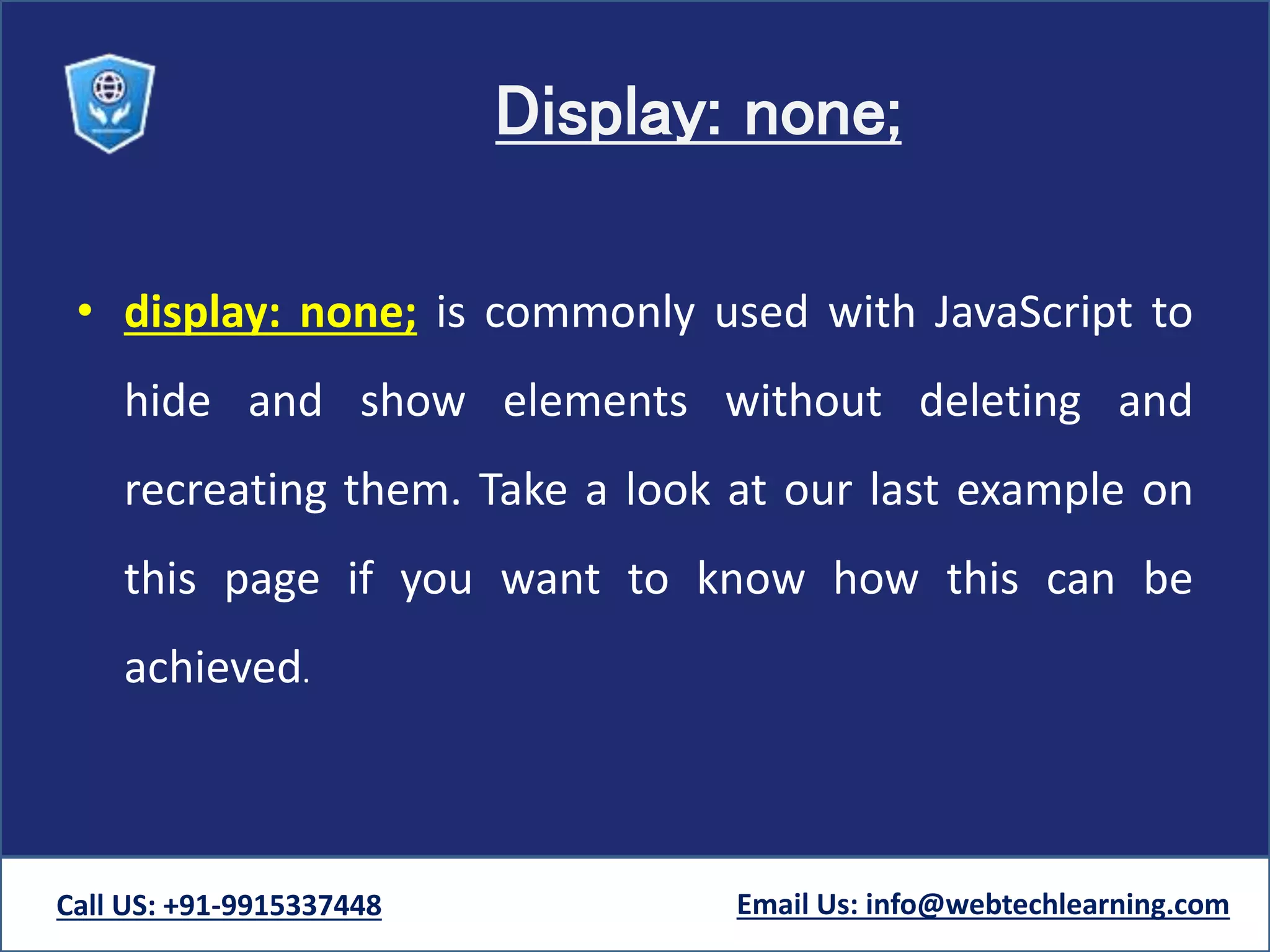 Css Display Property | PPTX Css Display Property | PPTX
