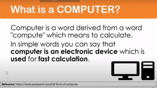 Introduction to computer hardware and software | PPTX