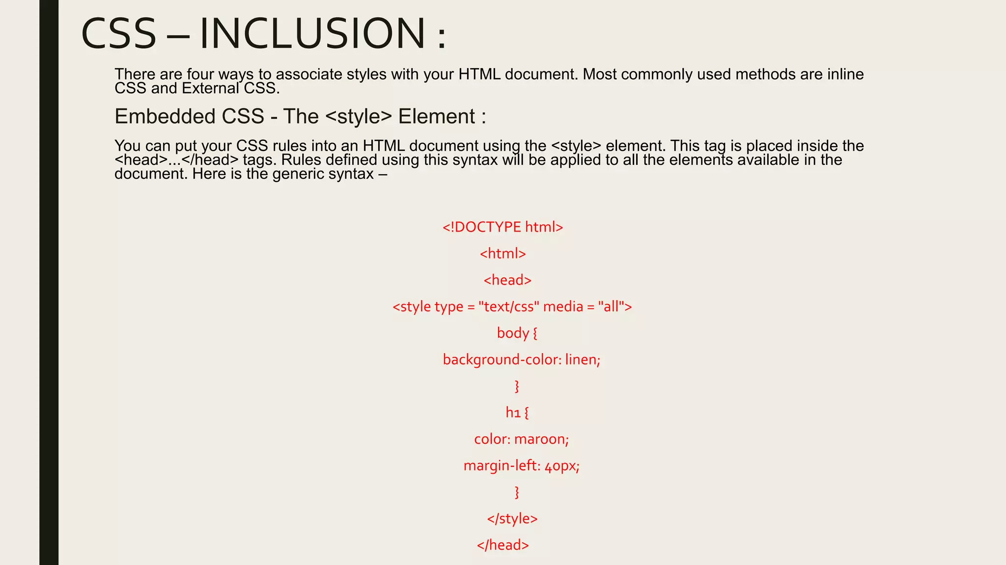Css inclusion | PPT